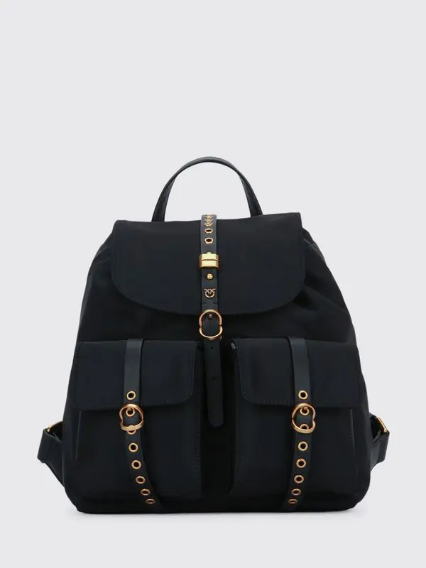 Pinko Nylon Backpack With Studs And Metal Eyelets