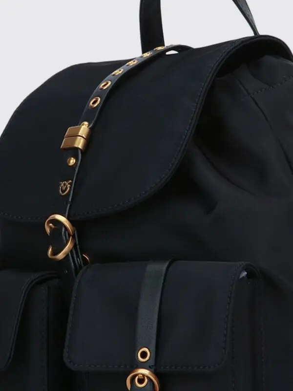 Pinko Nylon Backpack With Studs And Metal Eyelets