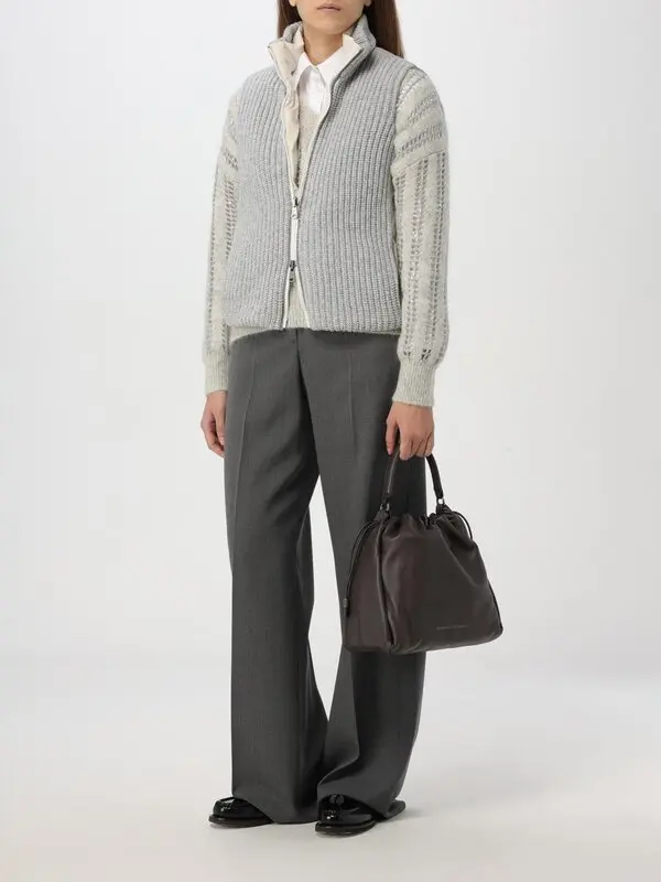 Brunello Cucinelli Leather Bucket Bag - Dark