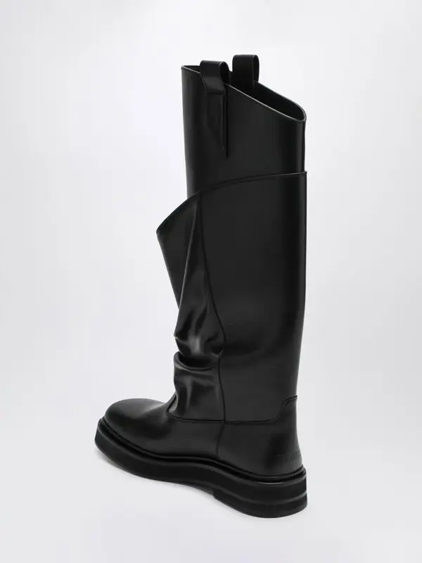 Attico La Passeggiata Draped Leather Boots