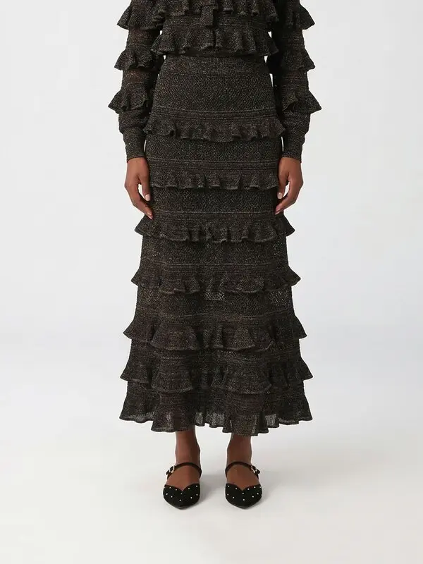 Zimmermann Cotton Midi Skirt With Ruffles