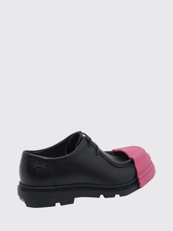 Camper Calfskin Leather Lace-up Shoes With Rubber Toe - Black