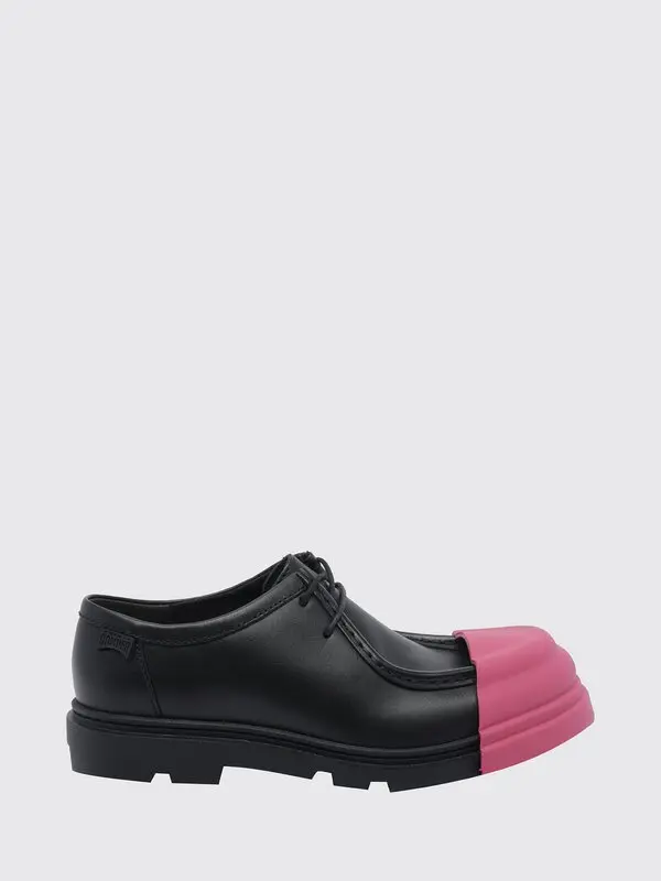 Camper Calfskin Leather Lace-up Shoes With Rubber Toe - Black