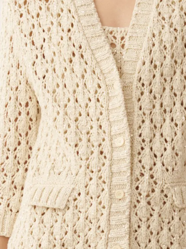 Fabiana Filippi Crochet Cotton Blend Cardigan
