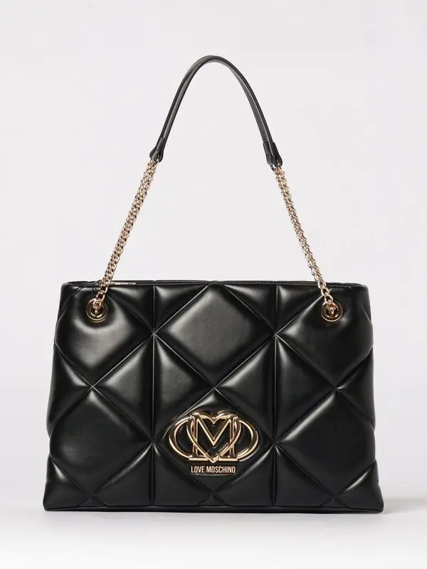 Moschino Quilted Faux Leather Shoulder Bag With Chain Strap