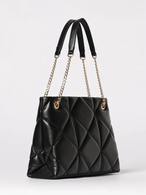 Moschino Quilted Faux Leather Shoulder Bag With Chain Strap