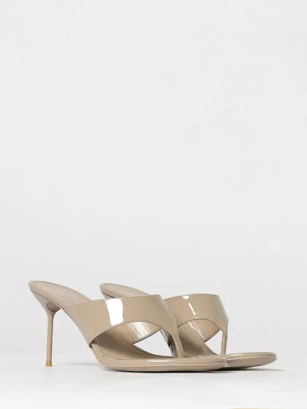 Paris Texas Lidia Patent Leather Mules - Grey