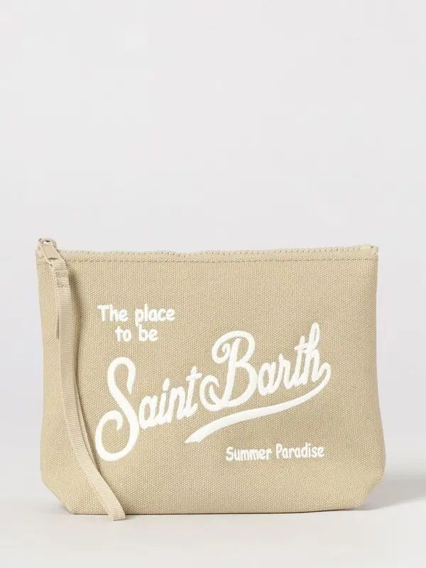 MC2 SAINT BARTH Cotton Blend Aline Pouch With Wrist Strap - Beige