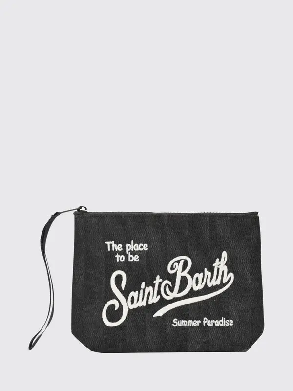 MC2 SAINT BARTH Cotton Blend Aline Pouch With Wrist Strap - Black