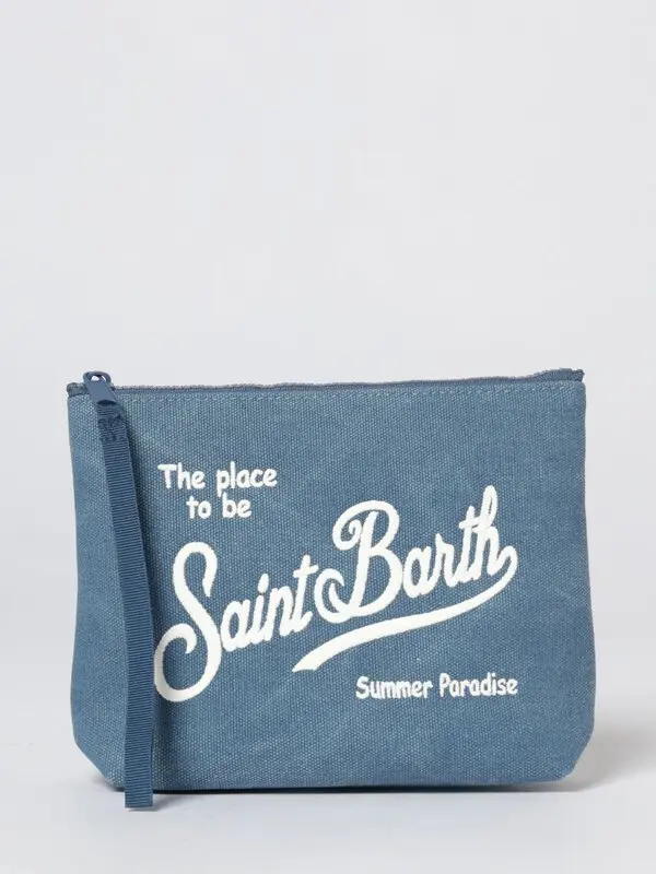 MC2 SAINT BARTH Cotton Blend Aline Pouch With Wrist Strap - Blue 1