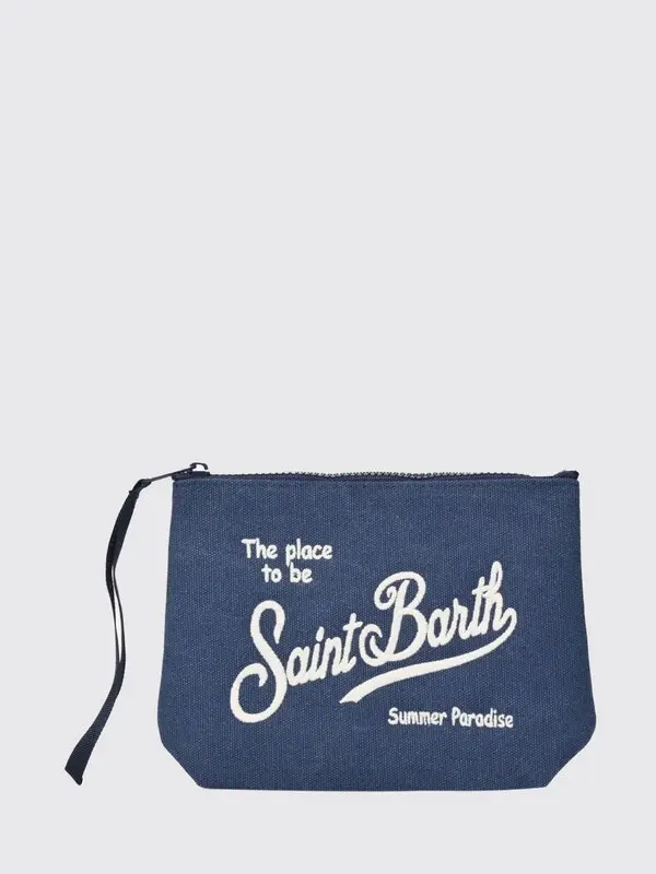 MC2 SAINT BARTH Cotton Blend Aline Pouch With Wrist Strap - Blue