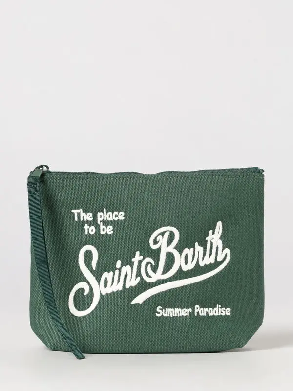 MC2 SAINT BARTH Cotton Blend Aline Pouch With Wrist Strap - Green