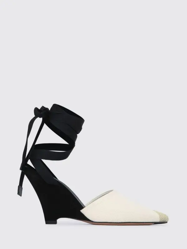 Jacquemus Le Espadrillas Wedge Pumps In Cotton Canvas And Suede - Beige
