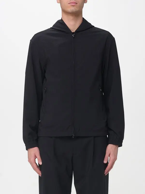 Emporio Armani Zip-up Hooded Jacket - Black