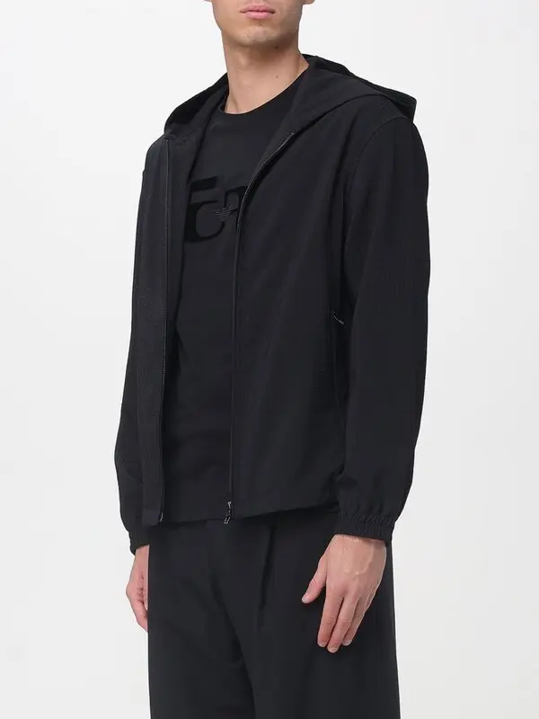 Emporio Armani Zip-up Hooded Jacket - Black