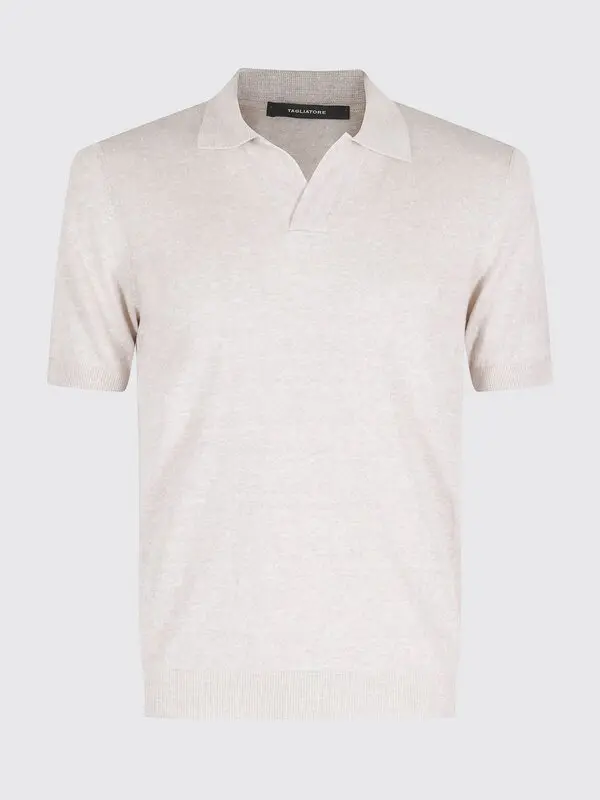 Tagliatore Cotton And Linen Polo Shirt - Nude