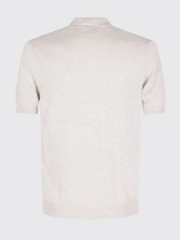 Tagliatore Cotton And Linen Polo Shirt - Nude
