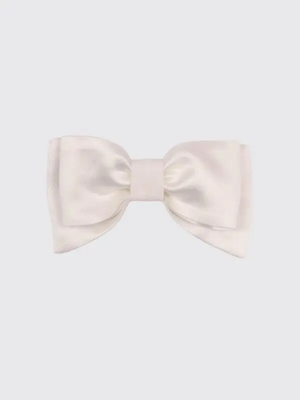 IL GUFO Polyester And Silk Twill Hair Clip With Bow Detail - White