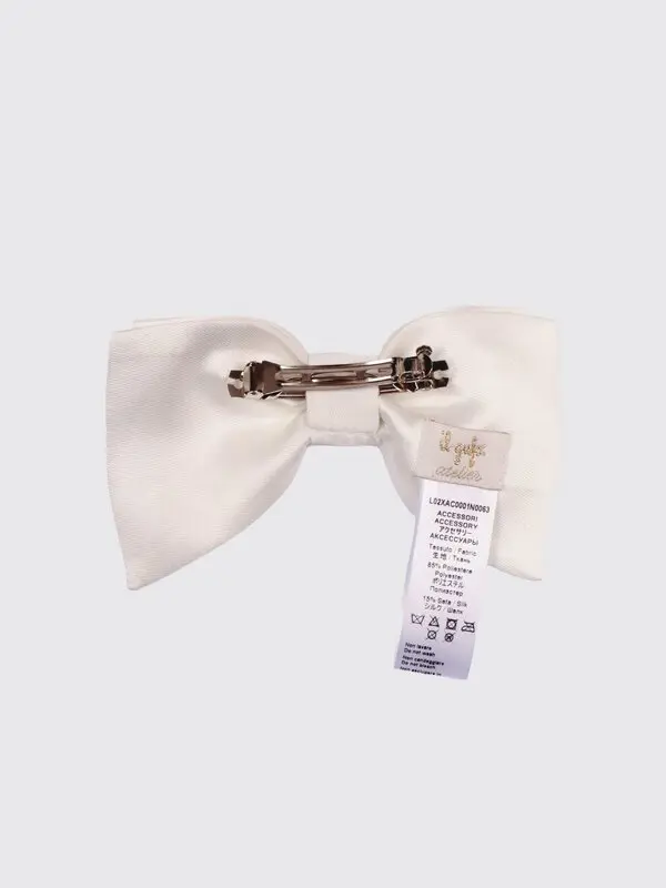 IL GUFO Polyester And Silk Twill Hair Clip With Bow Detail