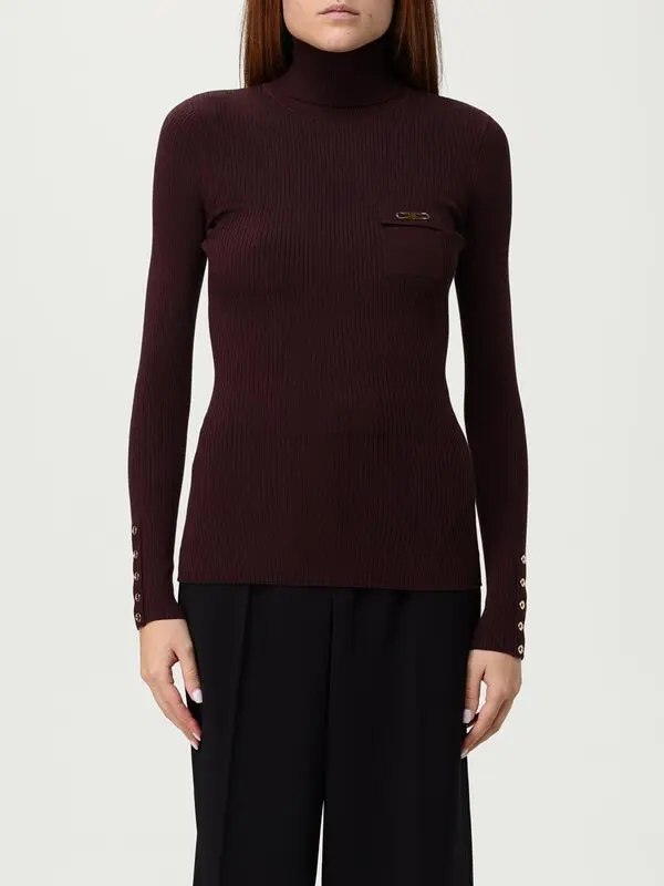 Elisabetta Franchi Ribbed Turtleneck With Pocket Detail