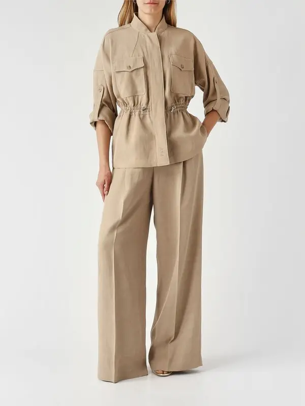 FAY Palazzo Trousers In Viscose Gabardine