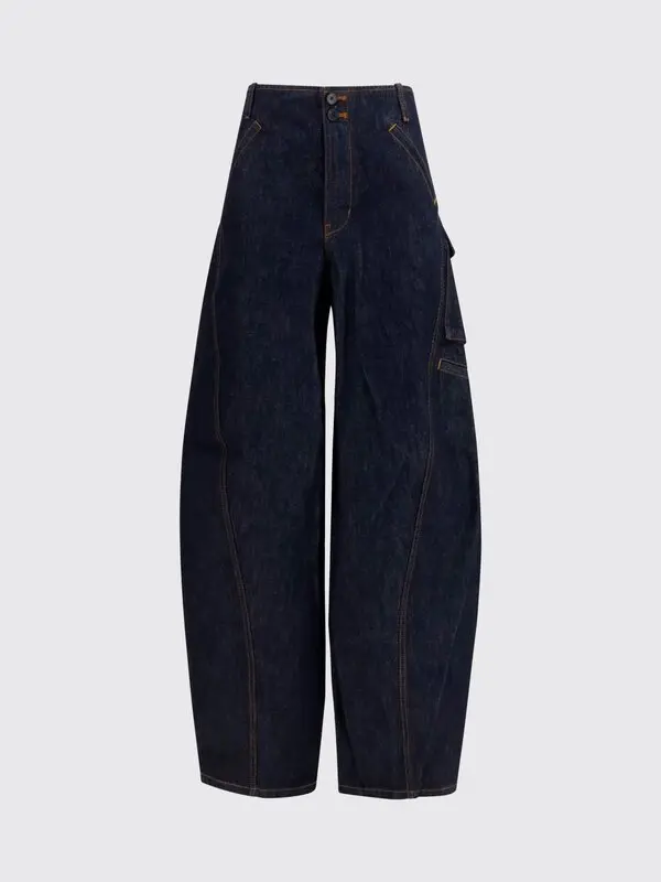 SELF-PORTRAIT High-waisted Wide-leg Cargo Jeans In Cotton Denim