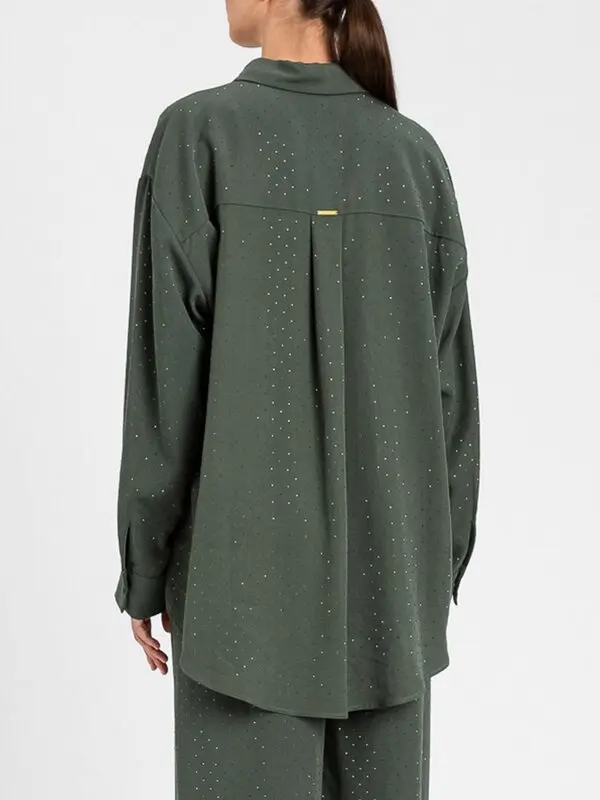 TWINSET Lyocell Shirt With Rhinestones