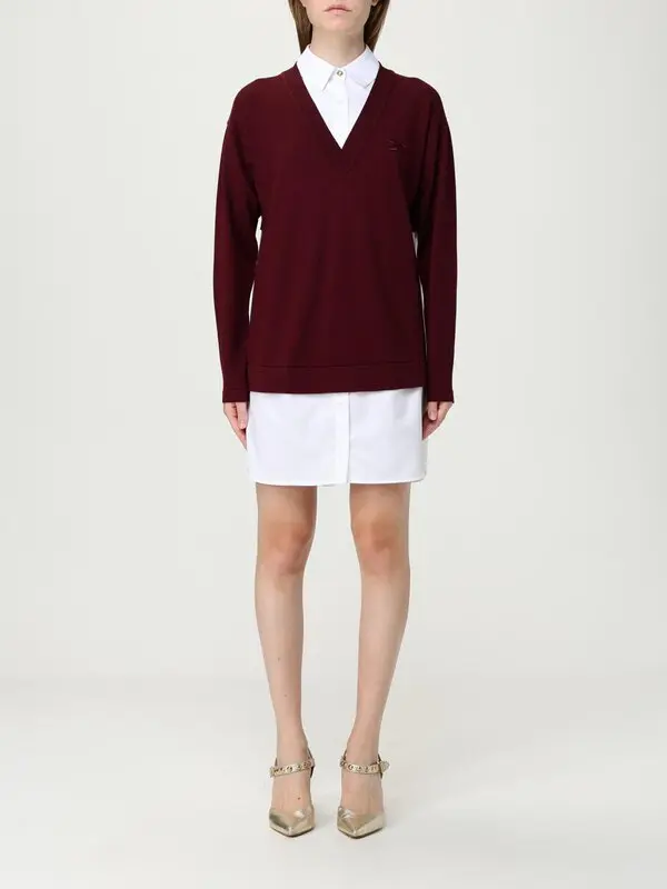 Elisabetta Franchi V-neck Sweater Dress - Red