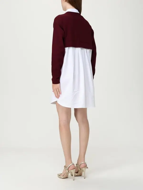 Elisabetta Franchi V-neck Sweater Dress - Red