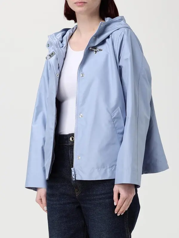 FAY Hooded Parka In Technical Poplin - Gnawed Blue