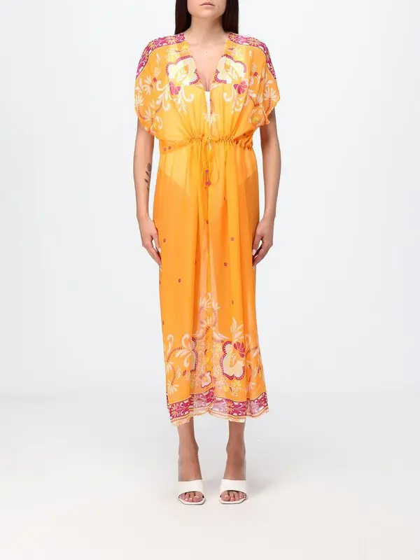 TWINSET Midi Kaftan With Abstract Ethnic Print