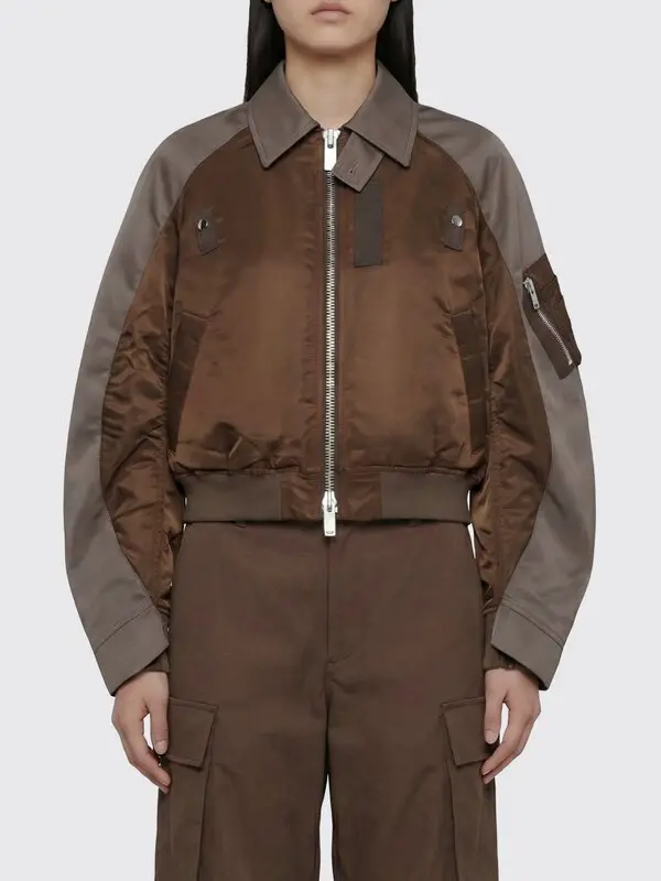Sacai Nylon Bomber Jacket - Brown