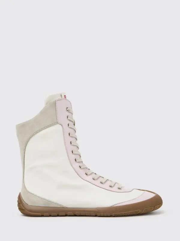 Camper Two-tone Leather And Recycled Pet Ankle Boots With Side Zip - Multicolor