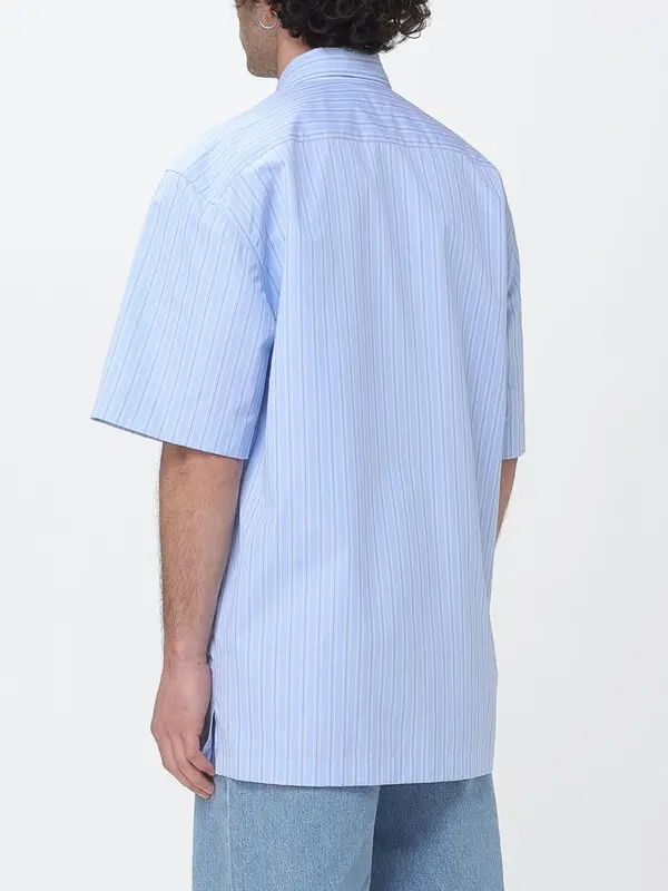 Dries Van Noten Striped Cotton Shirt - Blue