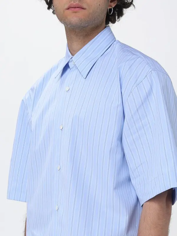 Dries Van Noten Striped Cotton Shirt - Blue