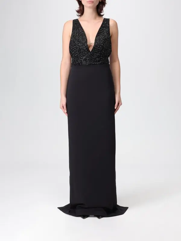 Elisabetta Franchi Embellished V-neck Gown
