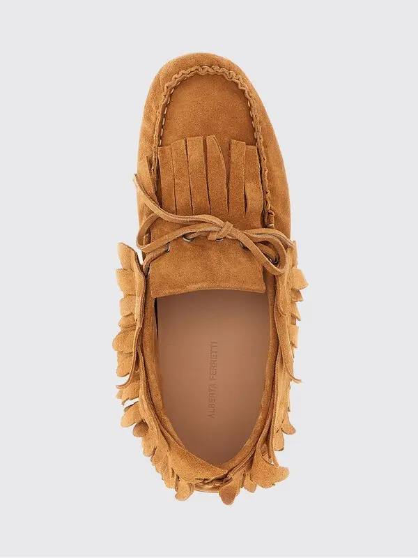 Alberta Ferretti Fringed Suede Loafers