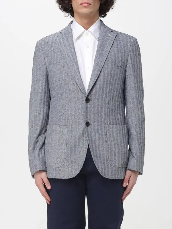 MANUEL RITZ Pinstriped Single-breasted Blazer In Cotton