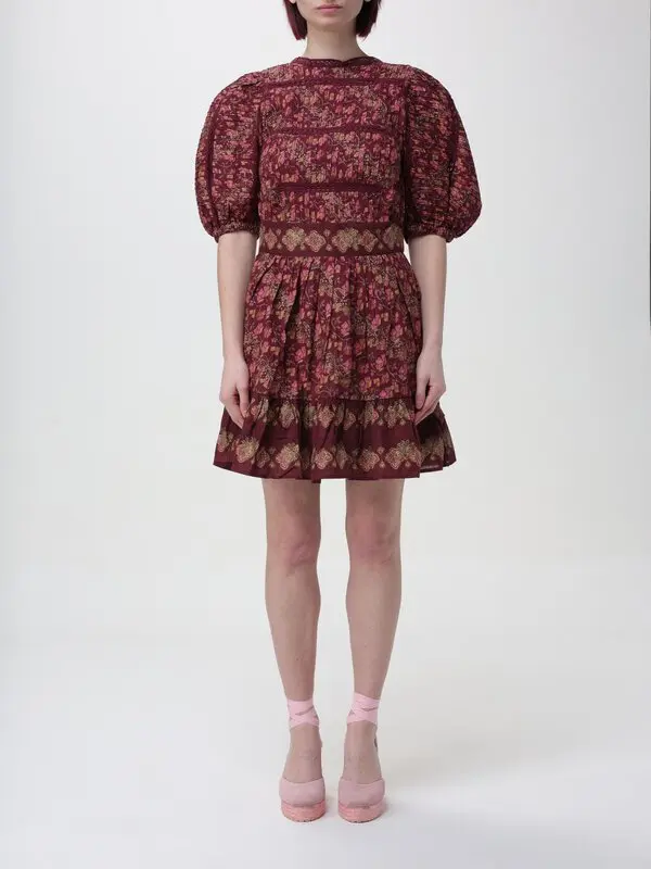 Sea Floral Print Puff Sleeve Dress
