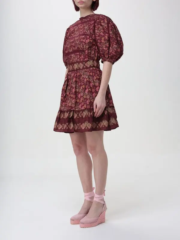 Sea Floral Print Puff Sleeve Dress