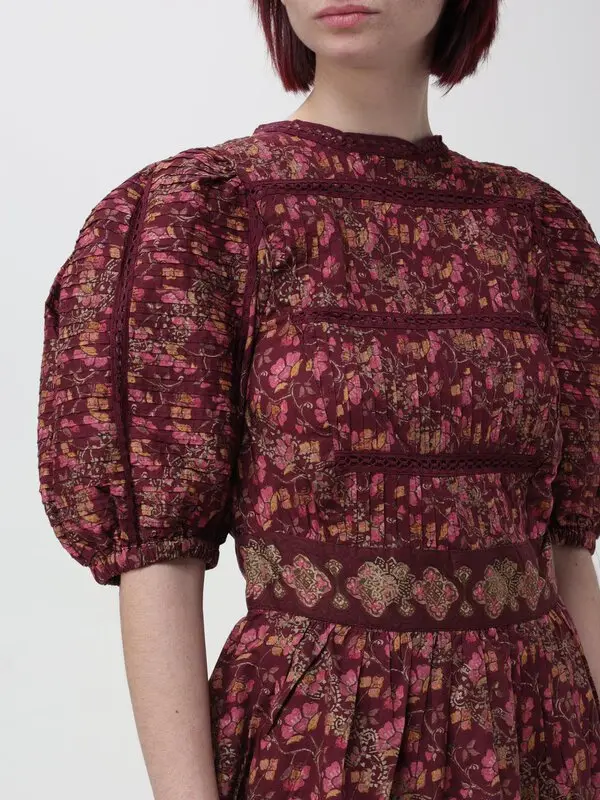 Sea Floral Print Puff Sleeve Dress