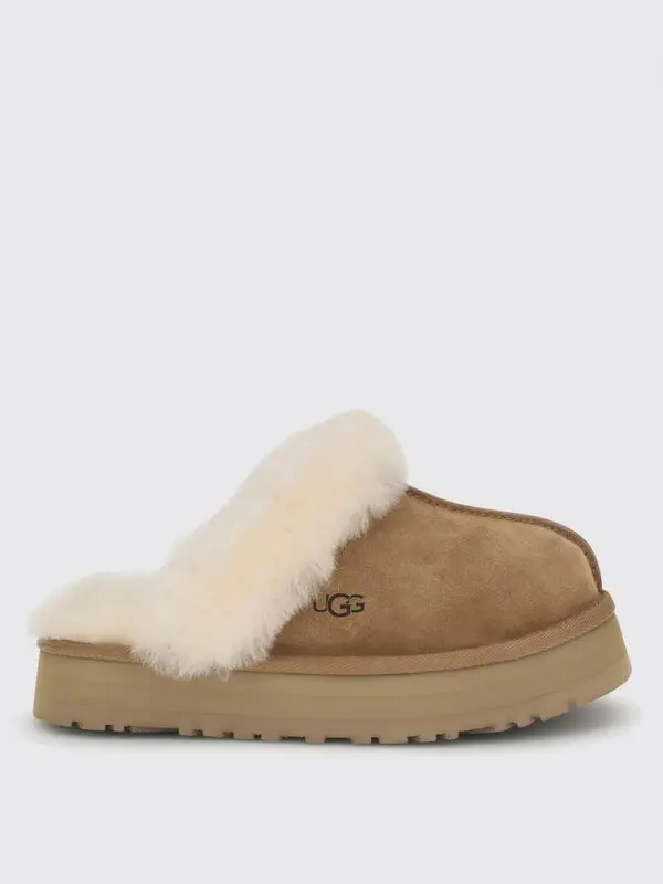 UGG Disquette Suede And Wool Sabots - Walnut