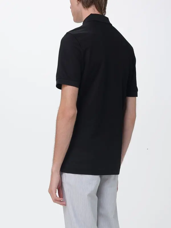 BOSS Cotton Blend Polo Shirt With Zip - Black