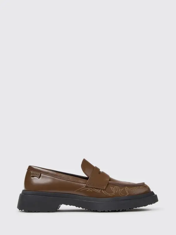 Camper Calfskin Graphic Print Loafers