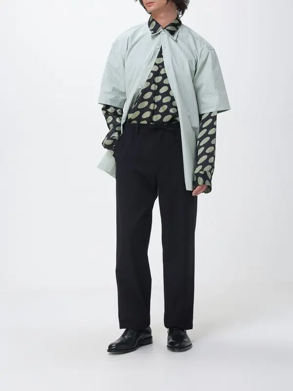 Dries Van Noten Cotton And Wool Drawstring Trousers