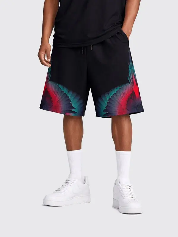 COUNTY OF MILAN Cotton Jogging Shorts With Icon Wings Logo
