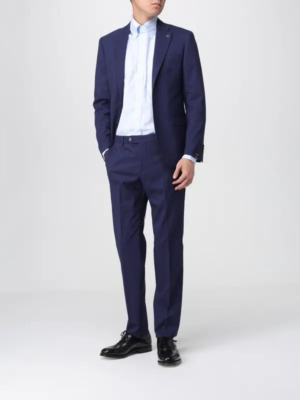 MANUEL RITZ Single-breasted Suit In Wool Blend - Blue
