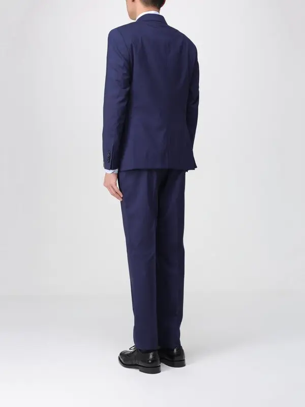 MANUEL RITZ Single-breasted Suit In Wool Blend - Blue