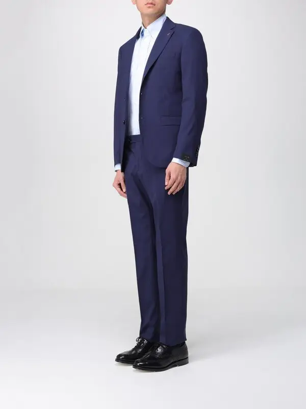 MANUEL RITZ Single-breasted Suit In Wool Blend - Blue