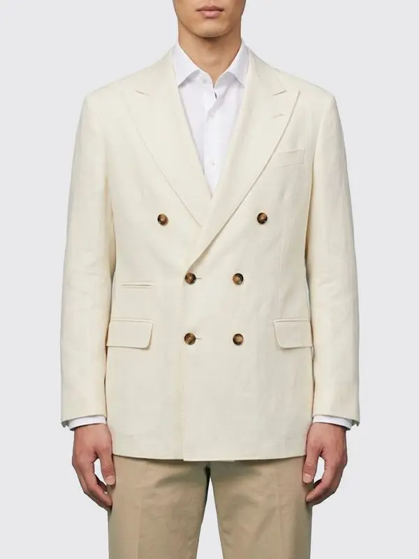 Brunello Cucinelli Silk And Linen Double-breasted Blazer